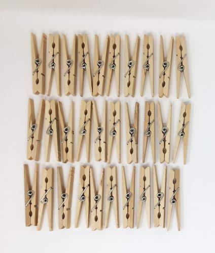 Nickanny's Cotton Apron, Clothesline, and Natural Heavy Duty Wood Clothespins w/Metal Spring Set (Apron Pins)