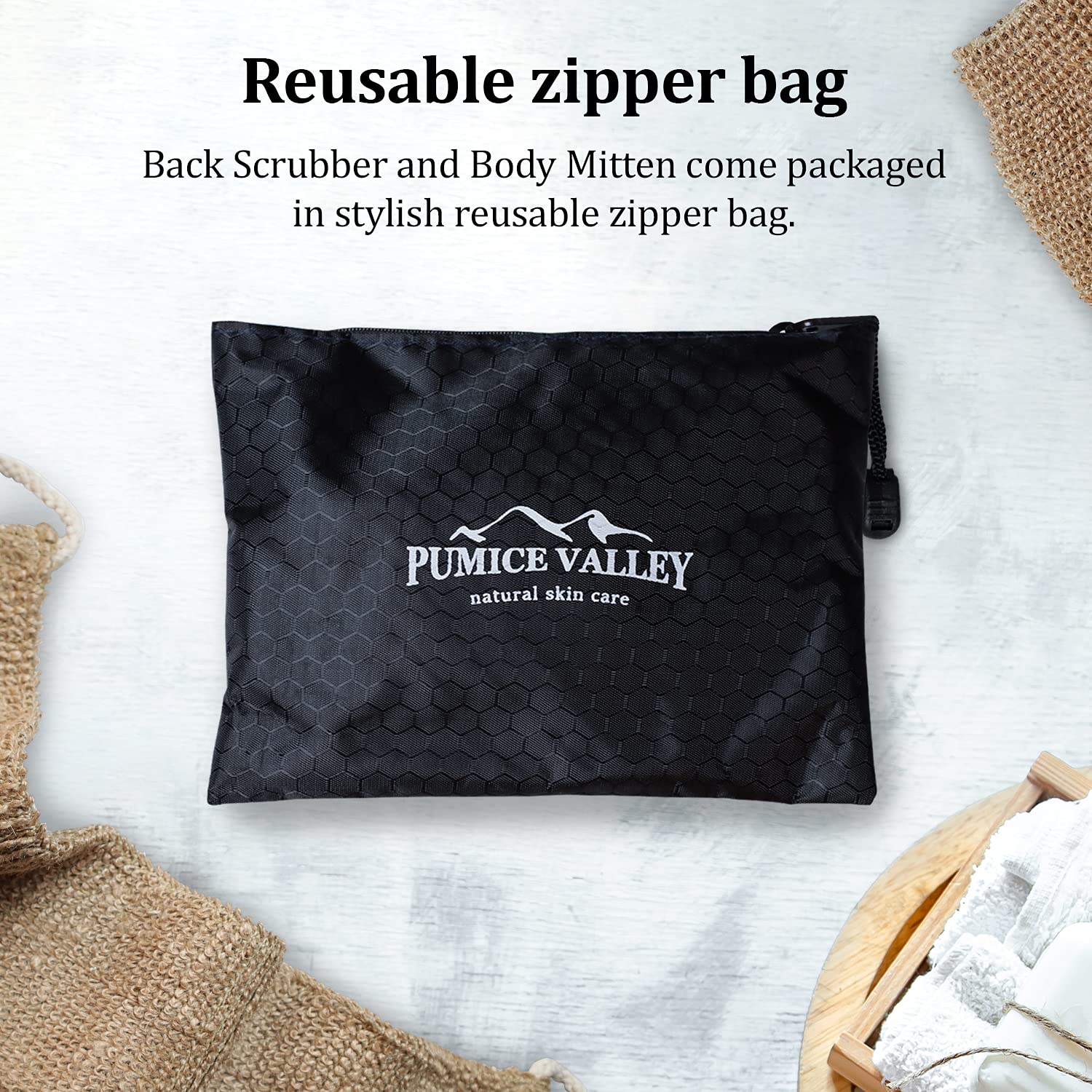 Natural Back Scrubber for Shower for Men and Women - Set of Hemp Back Washer & Exfoliating Glove for Body- Long Back Sleeve with Scrub Mitten for Deep Cleaning & Skin Relax