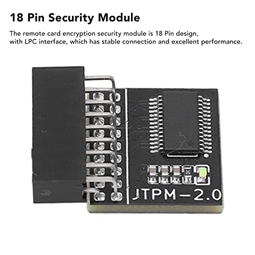 18 Pin Security Module TPM 2.0 Remote Card Encryption Module, TPM2.0 Module Board LPC Interface Compatible with PC