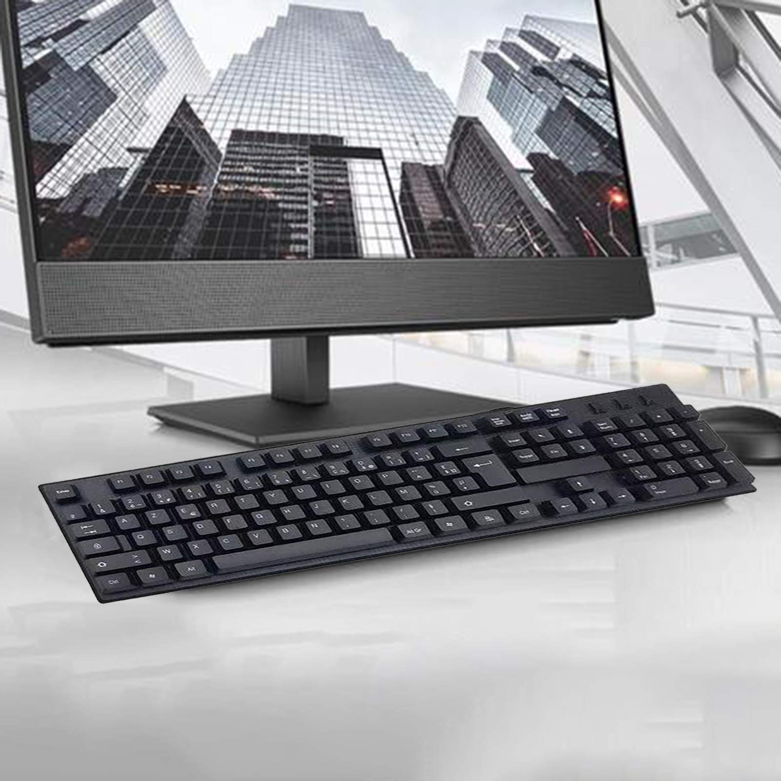 HEVIRGO 108Keys, Universal Keyboard,Wired Gaming Keyboard,Wired Keyboard, Multiple Languages Ergonomic USB Wired Keyboard for PC Laptop - Black A,Computer