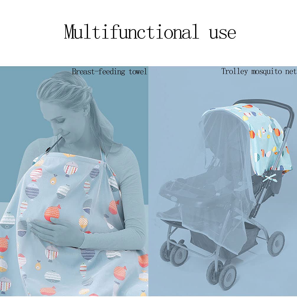 Breastfeeding Nursing Cover, Breast-Feeding Towel，Trcoveric Lightweight Breathable Cotton Privacy Feeding Cover, Nursing Apron for Breastfeeding - Full Coverage, Adjustable Strap (White)
