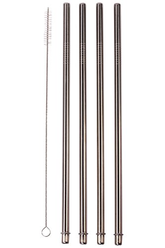 4 WIDE 40-Ounce Stainless Steel Straws (NO CUP) for 40 oz Ozark Trail Double-Wall Rambler Vacuum Cups - CocoStraw Brand Drinking Straw (4 Straws 40oz)