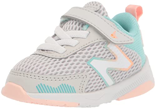 New Balance Kid's Dynasoft 545 V1 Hook and Loop Running Shoe, Summer Fog/Surf/Peach Glaze, 4 Infant