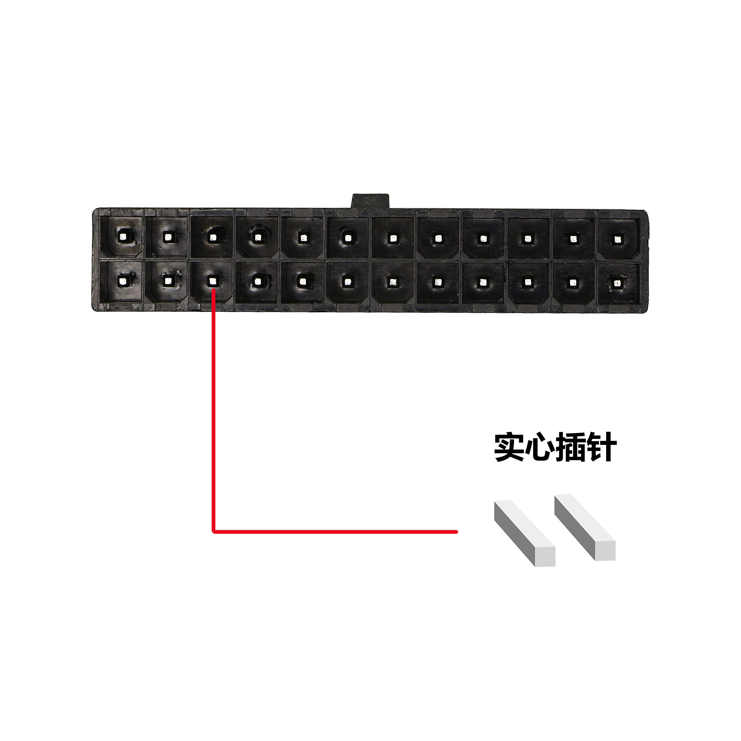 ATX 24Pin 90 Degree Adapter,Motherboard 24Pin Male to 24Pin Female 90 Degree Extension Connection for Mainboard Right Angle Connector for Desktop PC Power Supply