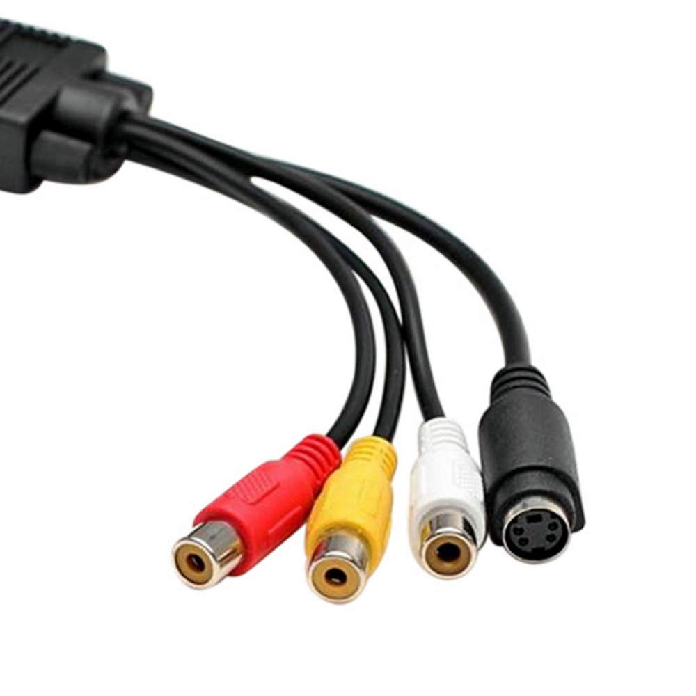 ANRANK High Performance VGA SVGA to S-Video 3 RCA Composite AV TV Out Adapter Converter Cable for PC Laptop