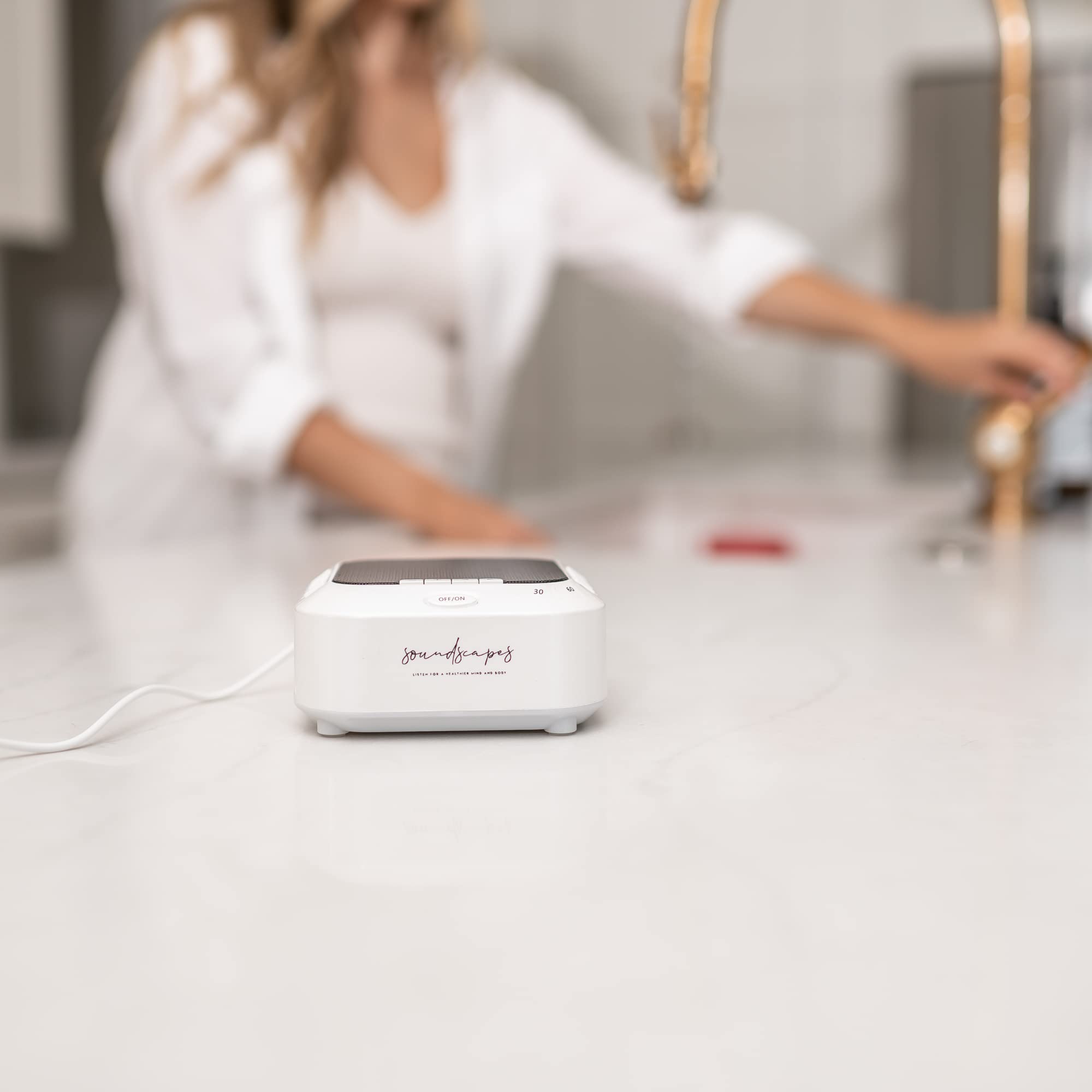 SoundScapes Portable Sound Machine with Solfeggio Tones! White Noise Machine for Sleeping Baby, Kids or Adults. 9 Tones, Night Light, Ocean Soundscape, Fan Noise and Lullaby Sleep Machine