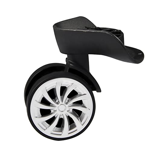 2Pcs Replacement Swivel Wheels, 360 ° Swivel Plastic Luggage Suitcase Wheels, Universal Wheel Draw‑Bar Box Accessory-Black