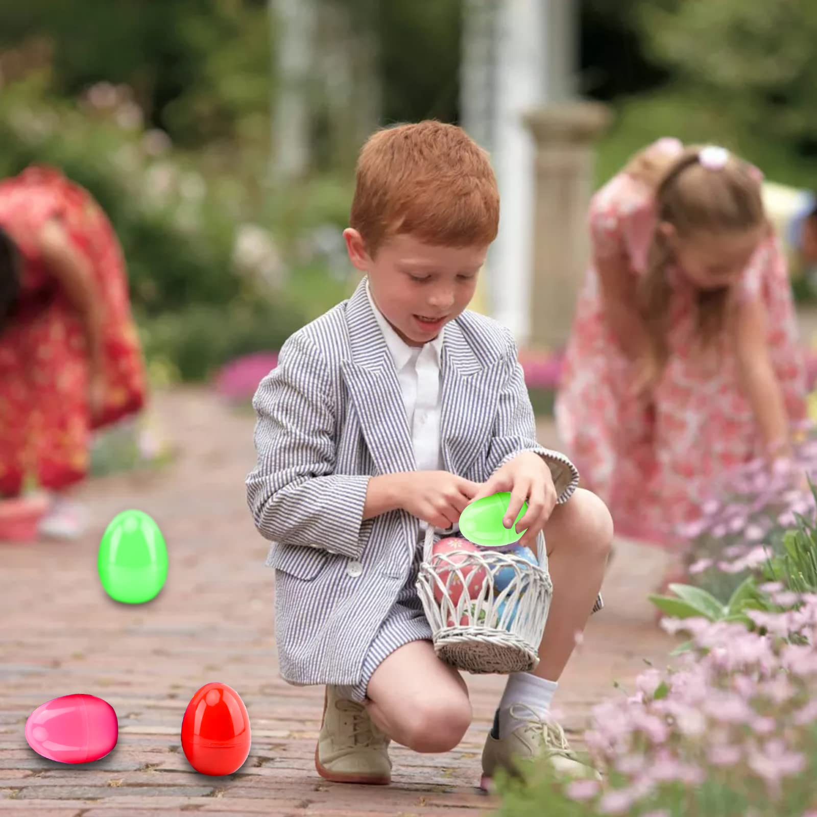 12Pcs Prefilled Easter Eggs with Car Building Blocks, Mini Construction Toys Inside, Easter Basket Stuffers Fillers for Easter Eggs Hunt Party Favors, Classroom Prize Gifts