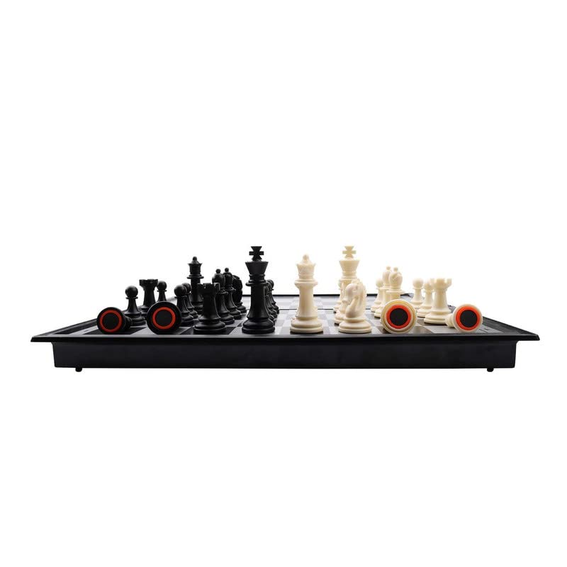 3 in 1 Chess Checkers Backgammon Set, KAILE Magnetic Chess Travel Magnet Chess with Folding Case 13"……