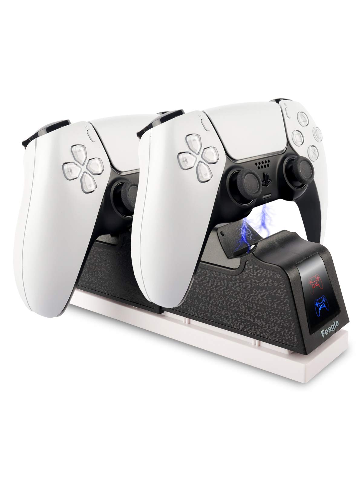 2H Fast Charging PS5 Controller Charger, Feaglo Spring Charging Station for Playstation 5 Dualsense Controllers, Charger Dock with LED Indicator