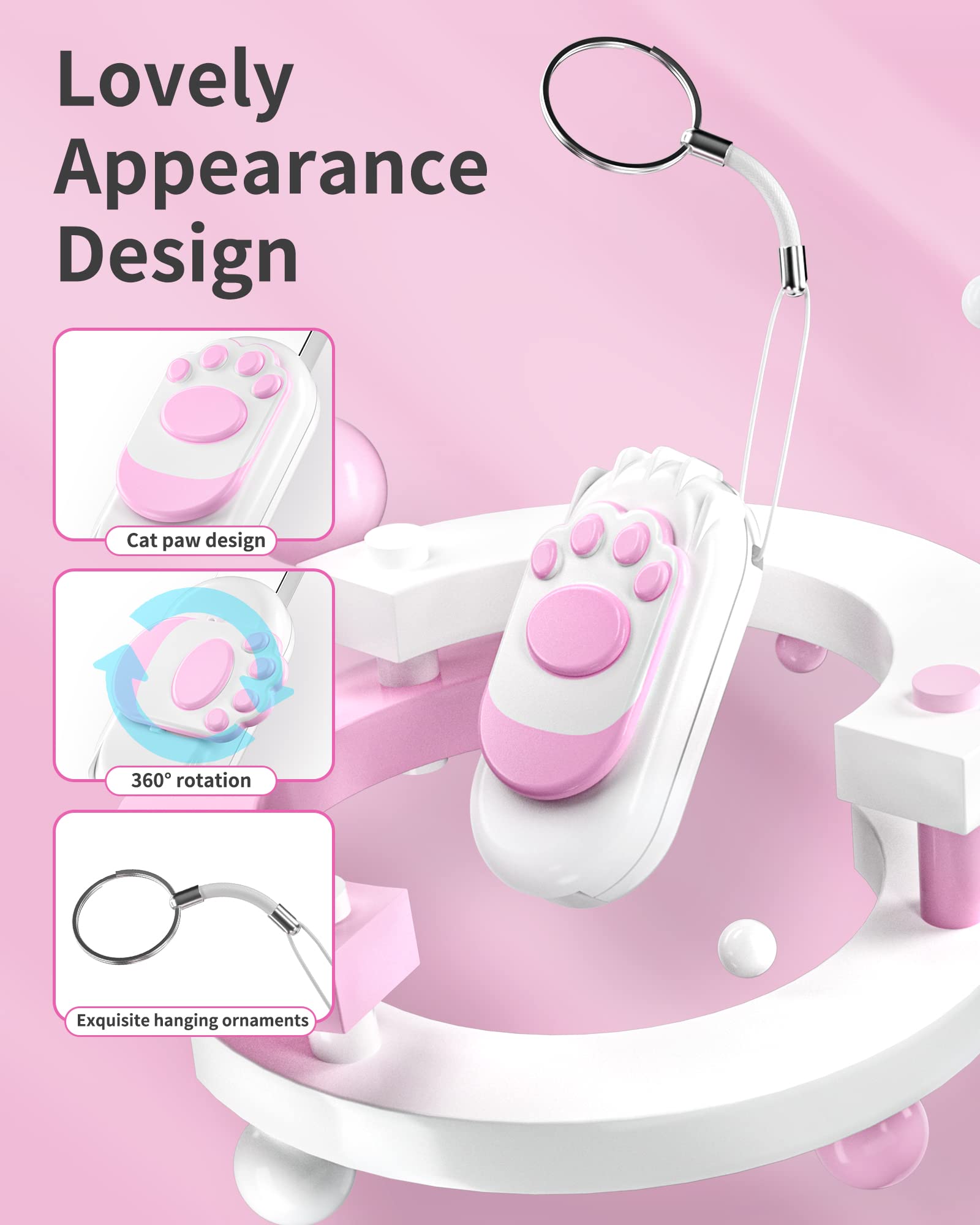 USB Flash Drive 128GB Cat Paw Pink Flash Drives Cute Mini Thumb Drive USB 2.0 Memory Stick Pendrive USB Storage Zip Drive 360°Rotation Spin Jump Drive