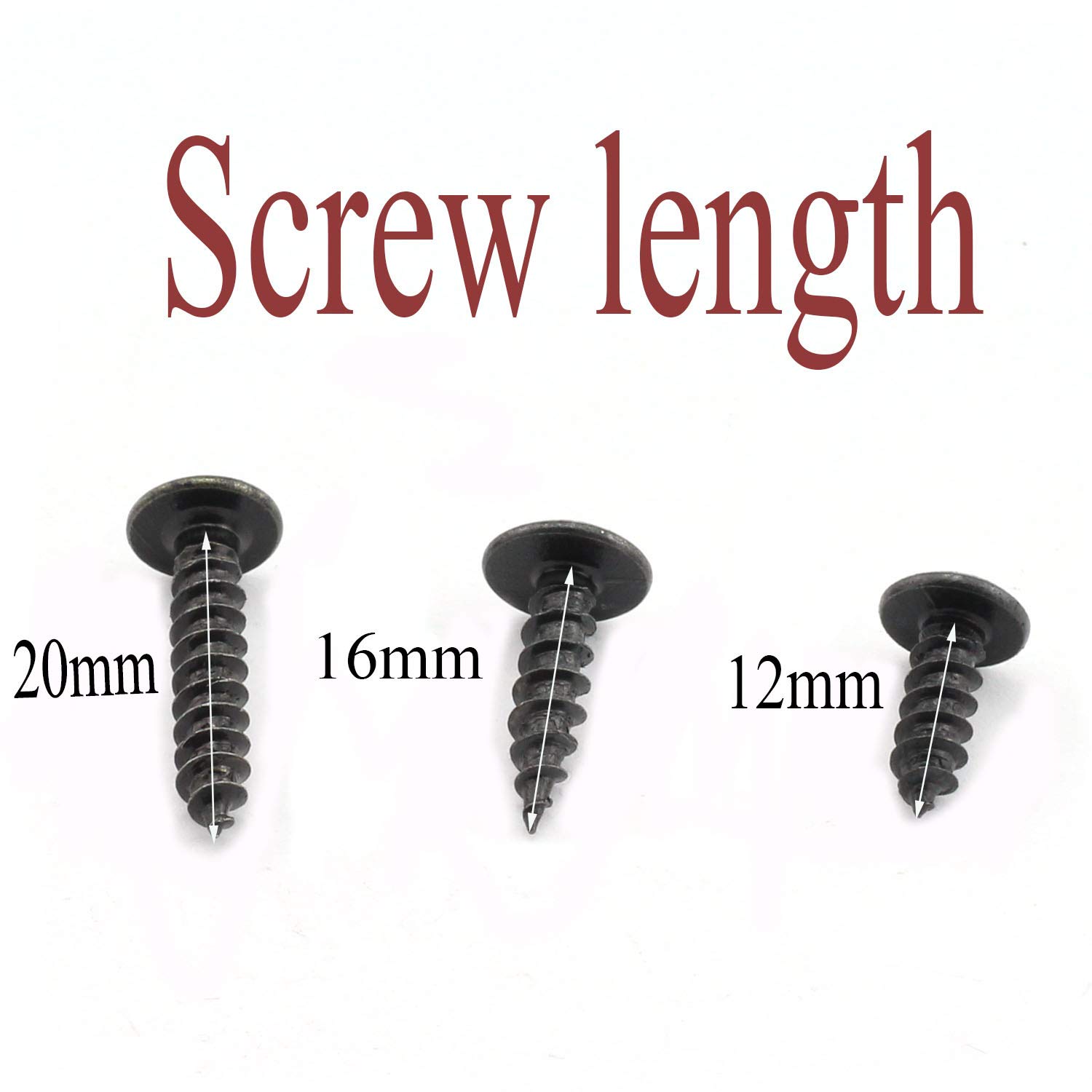 50pcs M4x12mm Self Drilling Black Screw Carbon Steel Hardware Accessories Philips Drive Round Head Self Tapping Wood Screws