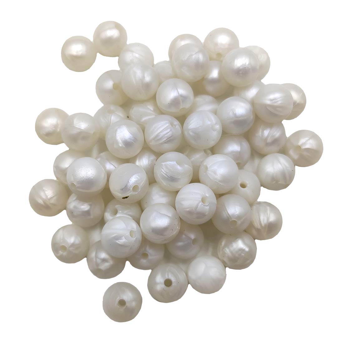 50pcs Pearl White Color Silicone Round Beads Sensory 15mm Silicone Pearl Bead Bulk Mom Necklace DIY Jewelry Making DecorationQ