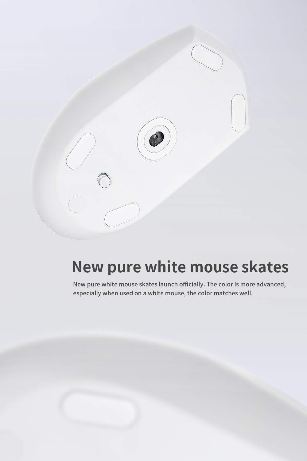 2Sets HOTLINEGAMES 3.0 Plus Rounded Curved Edges Mouse Feet Skates Compatible with Logitech G304 G305 Gaming Mouse feet Replacement (0.7mm,Smooth Glide Pads, Pure White PTFE) Professional Mice Upgrade