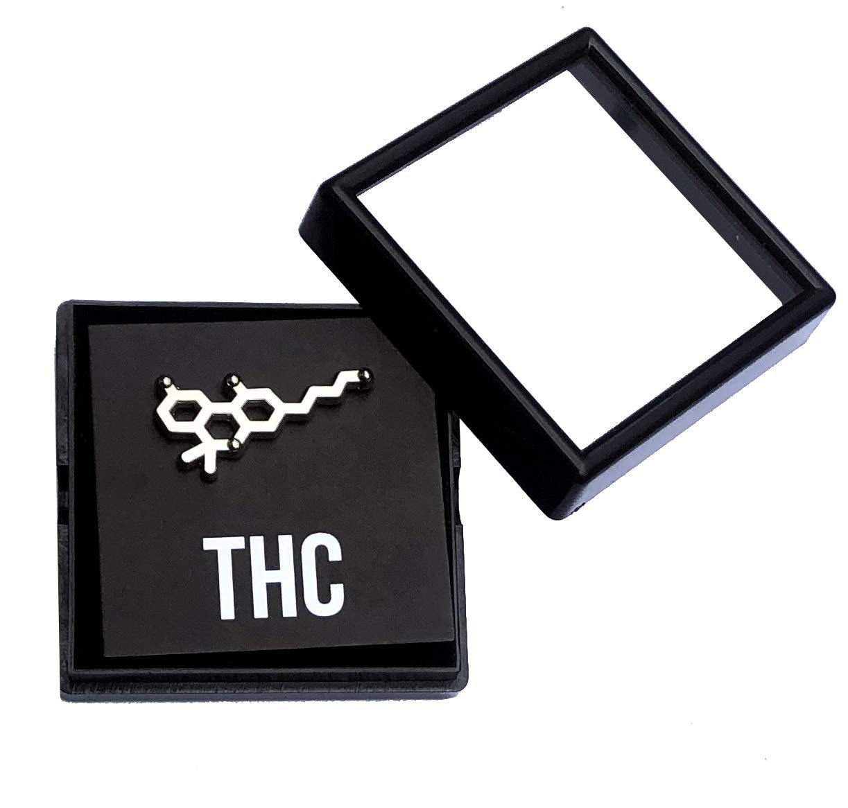 Anatomology THC Pin - Black Acrylic Marijuana Pin - Brooches and Pins