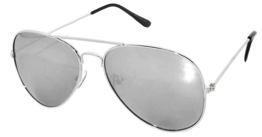 12 Pack Aviator Mirrored Lens Eyeglasses Black, Silver Frames OWL ®.