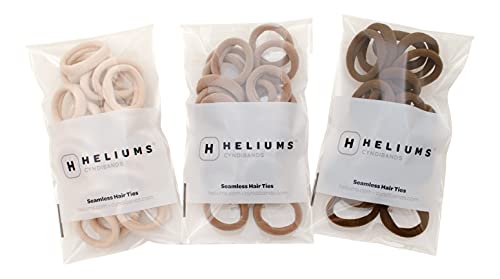 Heliums Small Hair Ties - Blonde - 1 Inch Seamless No-Damage Ponytail Holders for Kids, Braids and Thin Hair - 20 Count