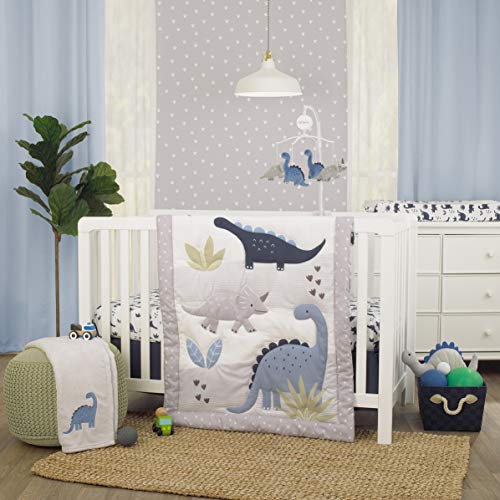 Carter's Dino Adventure Gray & Blue French Fiber Baby Milestone Blanket, Grey, Blue, Navy