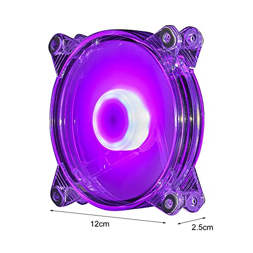 OCUhome 120mm RGB LED Fan, Noiseless Heat Sink Powerful Cool LED Light Computer Case Fast Cooling Fan for Desktop Red