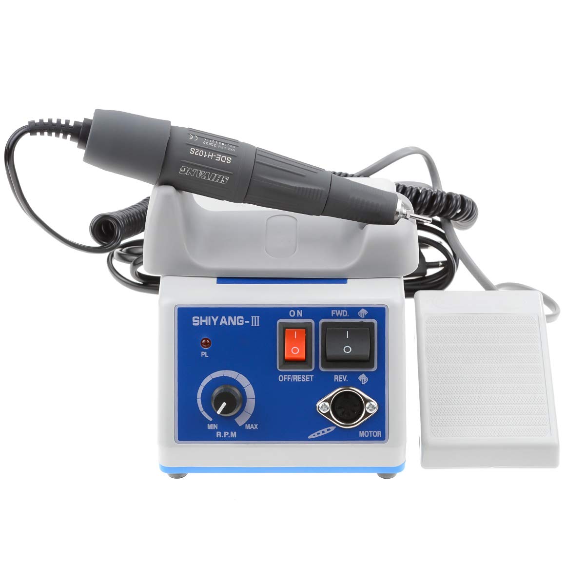 35000 RPM Lab Polishing Micro Motor SHIYANG-III Electric Micromotor Nail Art Polisher (+SDE-H102S)