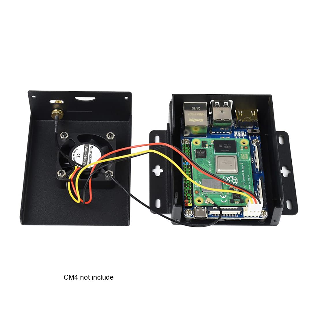 Mini-Computer Based On Pi Compute Module 4 (CM4 NOT Included), Mini IO Board Full Version,Cooling Fan Inside, Metal Case Cov