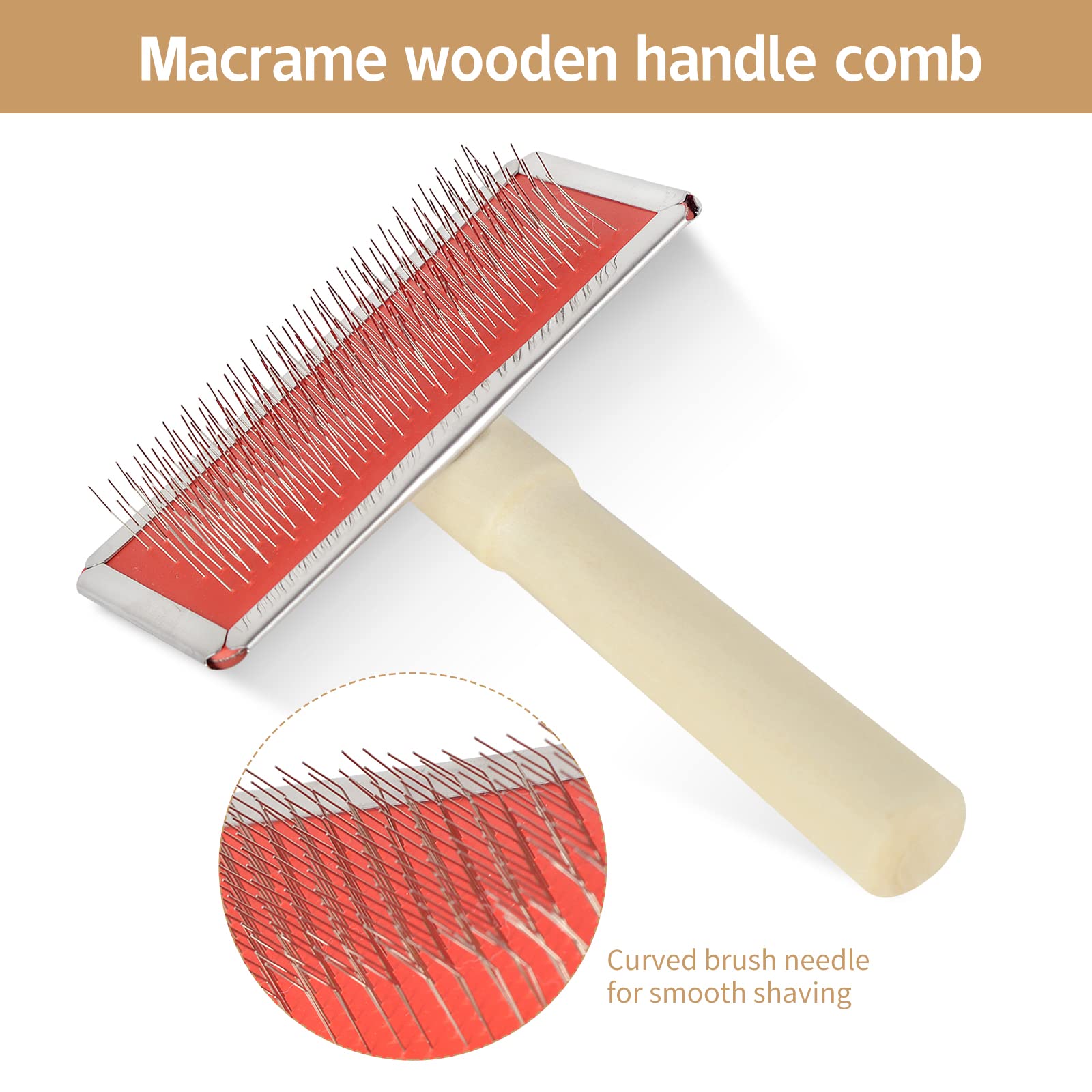 2 pack macrame fringe comb set stainless steel comb for making knitting cord rope macrame plant hangers wall hangings pets hair combing