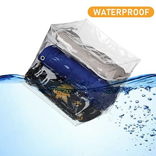6 Pack Clear Zippered Organizers Foldable Sweater Storage Plastic Storage Bag with Zipper and Handle Clear Storage Bins for Closet Cubic Zippered Containers Zippered Collapsible Cube for Clothes Toy