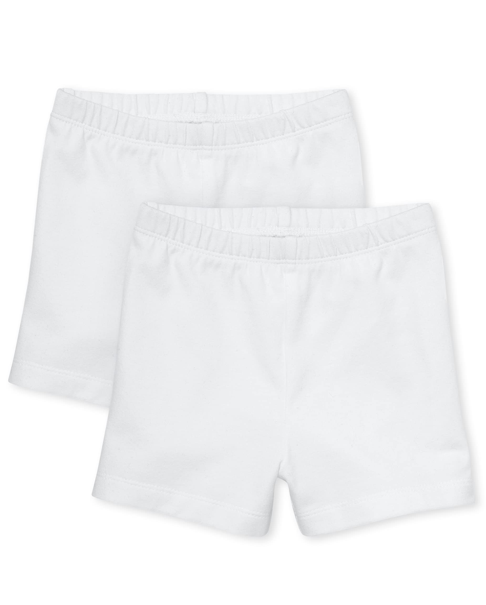 The Children's Place baby girls And Toddler Cartwheel Shorts, White 2 Pack, 3T US