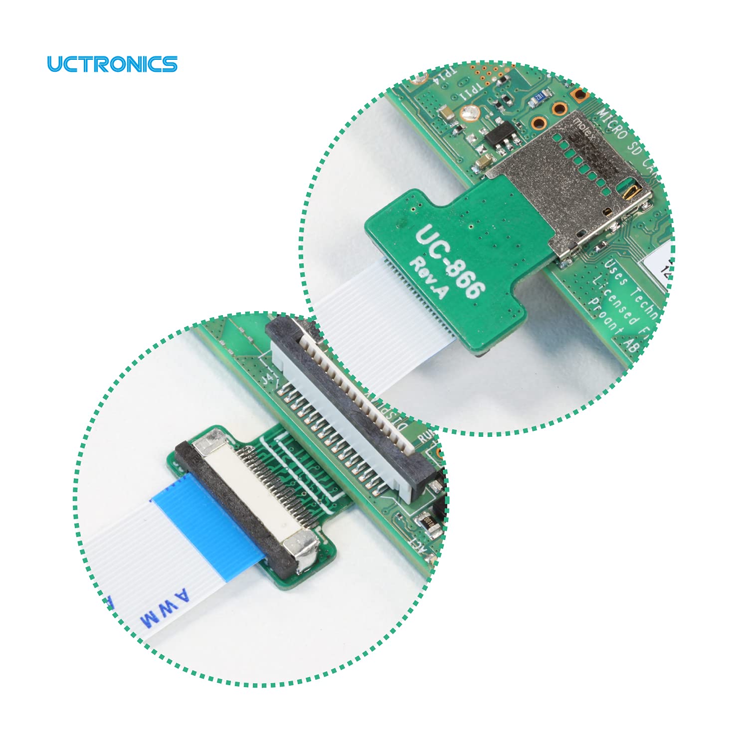 UCTRONICS Micro SD to Micro SD Card Male to Female Flexible Extender, 15cm/5.9in Micro SD Card Extension Cable Adapter Compatible with Raspberry Pi, Arduino, and 3D Printer, 4 Pack
