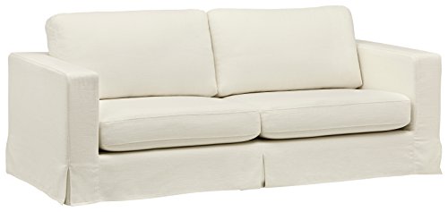Amazon Brand β Stone & Beam Bryant Modern Sofa Couch with Slipcover, 85.1"W, Optic White