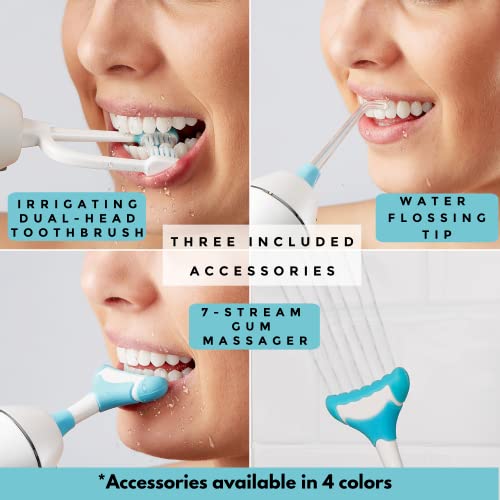 ToothShower Complete Oral Care Solution: ToothShower - 3-in-1 Toothbrush, Gum Massager, and Water Flossing Tip for Ultimate Dental Hygiene and Freshness