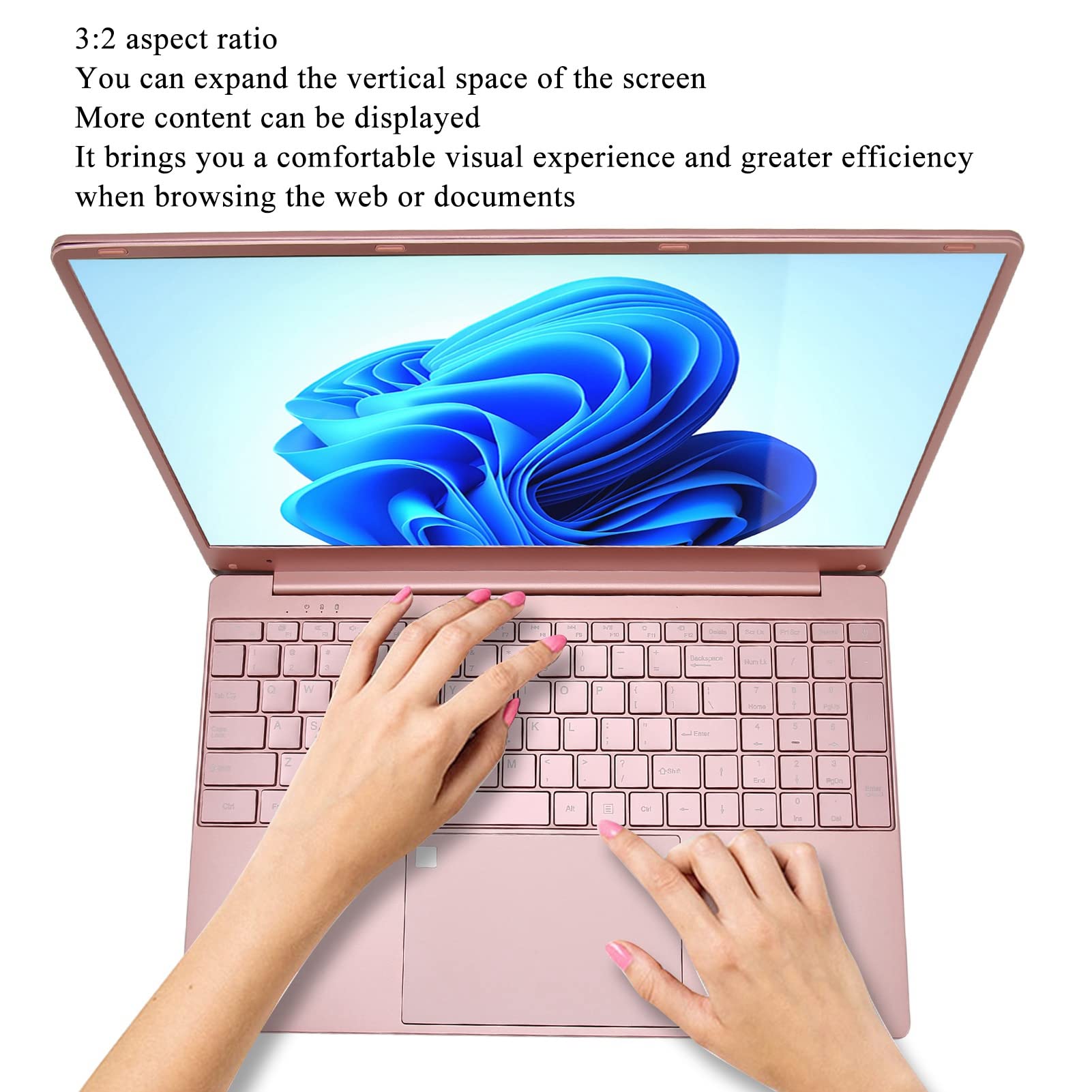 15.6 Inch Laptop - 16GB RAM 1TB SSD, 2K Resolution IPS Screen 1920x1080 Quad Core Ultrathin Laptop Portable Laptop with Fingerprint Reader & Digital Keypad for Windows 10
