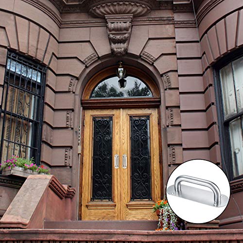 2 Pcs Stainless Steel Push Pull Door Handles, Barn Door Pull Push Sliding Door Handles with Back Plates for Kitchen Wardrobe Cupboard Cabinet Closet Shed Gate Door Handles - 200x65mm/7.9x2.6inch