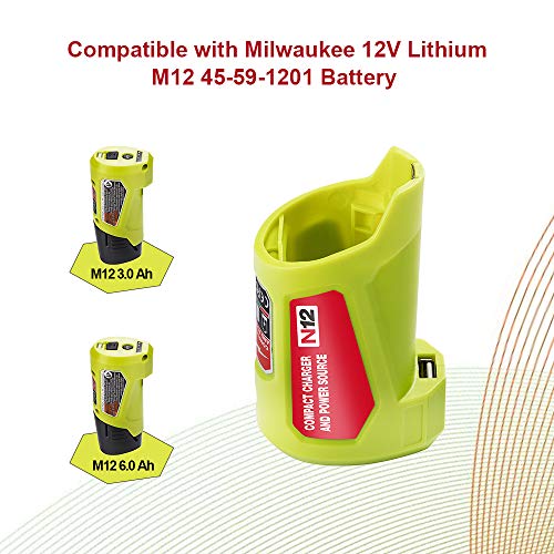 12V USB Power Source Power Adapter 48-59-1201 Charger for Milwaukee 12V M12 Lithium-ion Battery 48-11-2420 48-11-2411 48-11-2401 48-11-2402