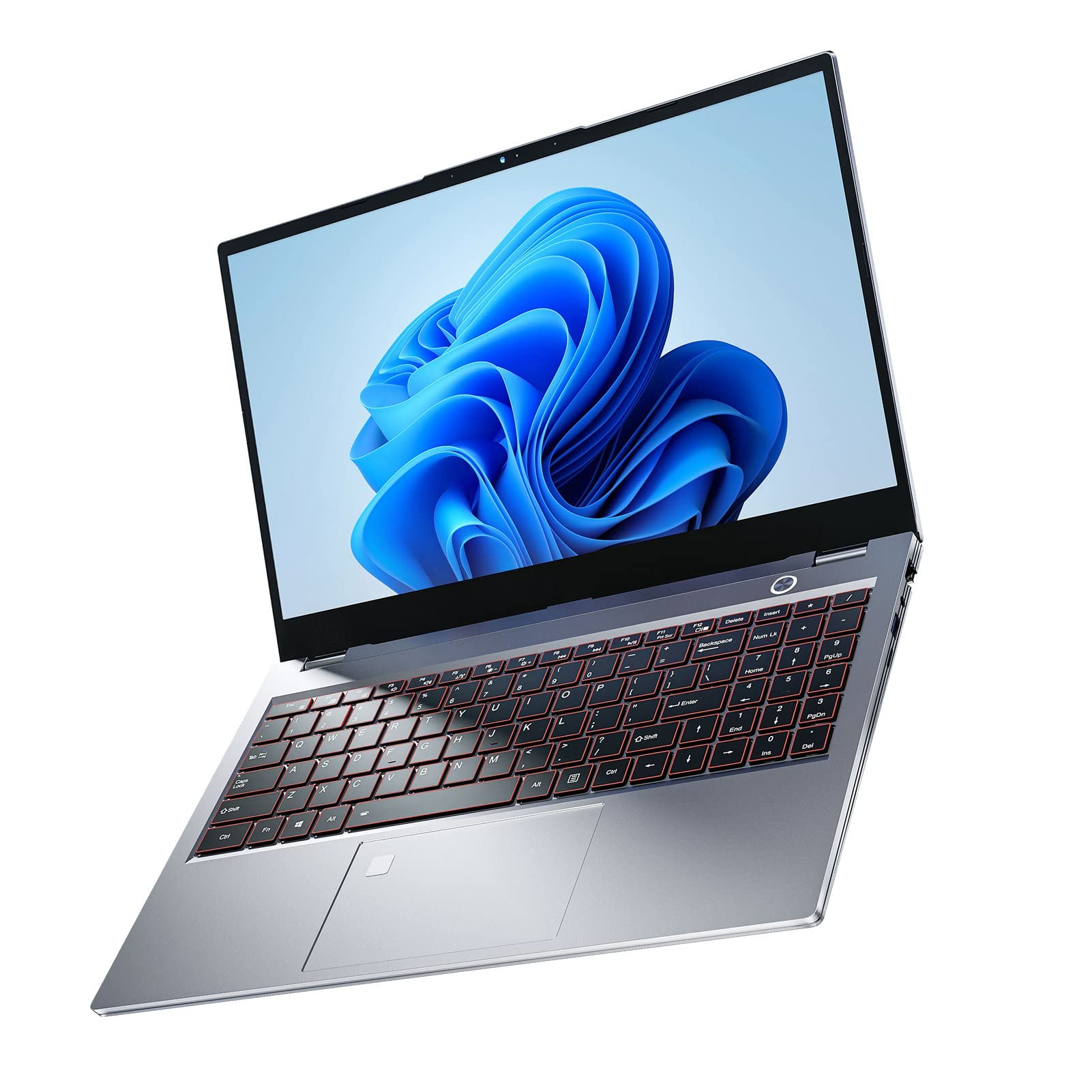 15.6 Inch Laptop, 16GB RAM 1TB SSD Fingerprint Reader Stereo Dual Speakers 8000mAh FHD IPS Notebook Computer Backlit Keyboard Support Bluetooth for Students (16+1TB US Plug)
