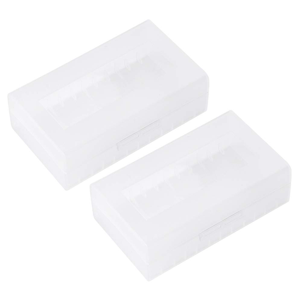 2 Pcs Battery Storage Case, Battery Box for 20700/ Battery, Hard Waterproof Wear resistant Plastic Case (Transparent)
