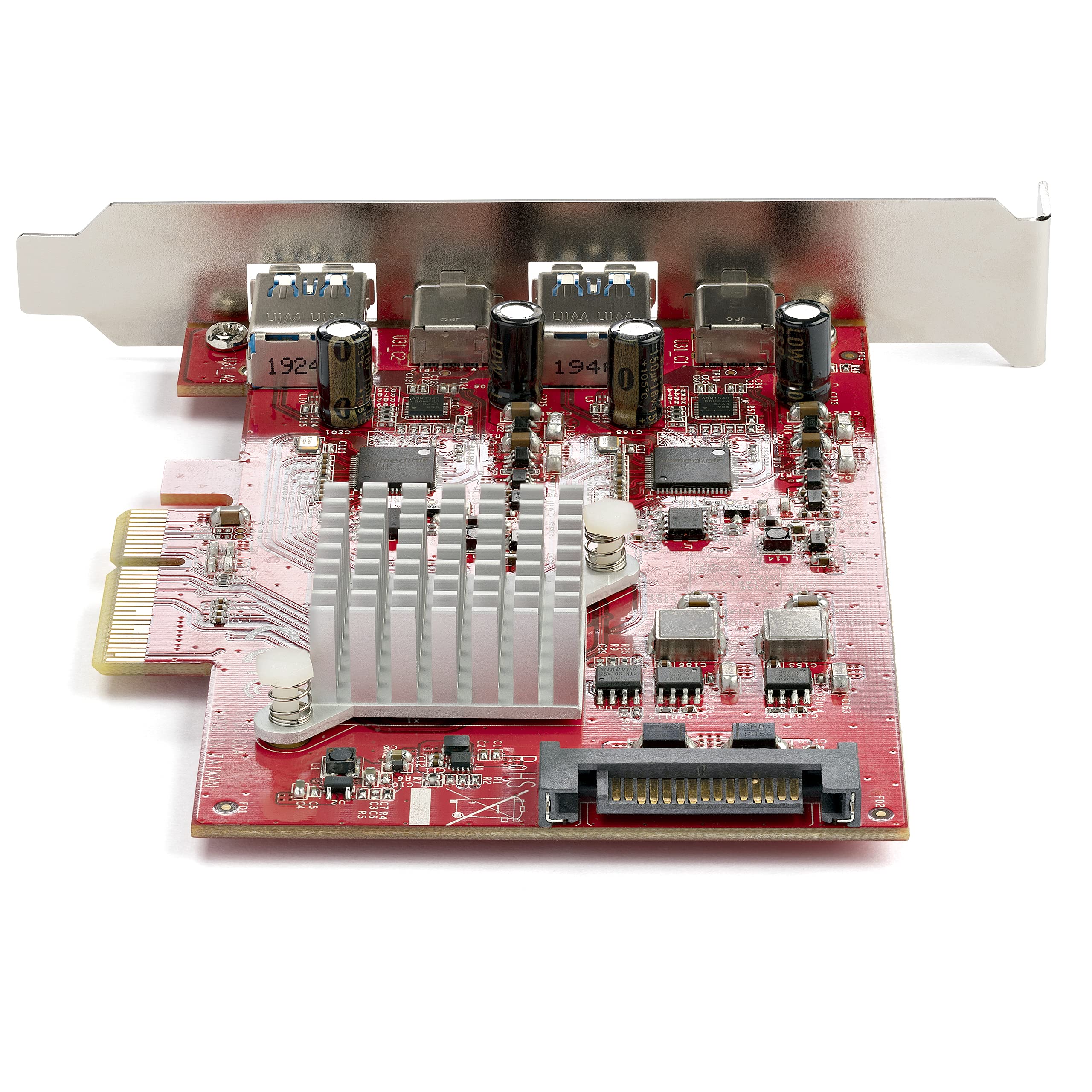StarTech.com 4-Port USB PCIe Card - 10Gbps USB PCI Express Expansion Card w/ 2 Controllers - 2X USB-C & 2X USB-A Ports (USB 3.2 Gen 2) - USB/USB-C PCI-e Card - Full Profile, TAA (PEXUSB312A2C2V)