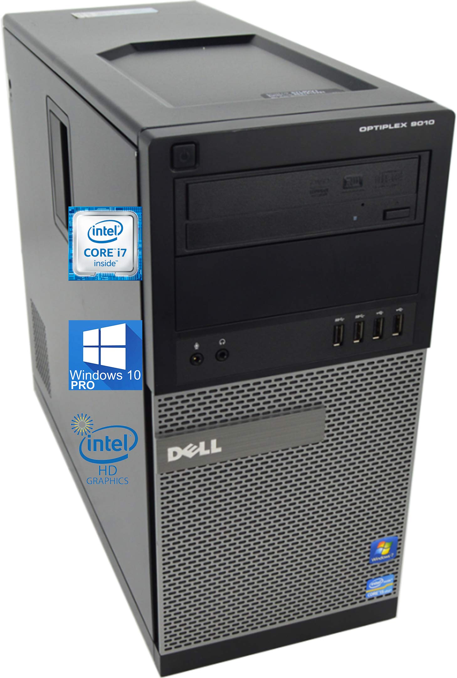 Dell Optiplex 7010 Tower Desktop Computer, Intel i7-3770 Upto 3.9GHz, HD Graphics 4000 4K Support, 8GB RAM, 512GB SSD, DisplayPort, HDMI, DVD, AC Wi-Fi, Bluetooth - Windows 10 Pro (Renewed)