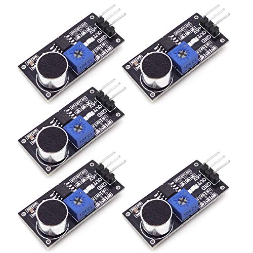 ANMBEST 5PCS Microphone Sensor Module LM393 High Sensitivity Sound Detection Board for Arduino RPi AVR PIC (Upgraded Version)