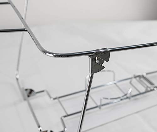 6 Pack Buffet Wire Rack Folding Chafing Stand Chrome Frame Serving Trays Food Warmer | Easy Foldable Collapsible for Storage & Reuse for Home Party, Wedding and Birthday Party Event Catering Supplies