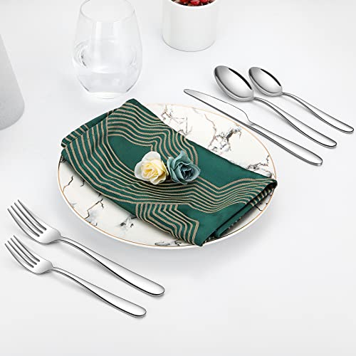 40-piece Silverware Set for 8, Stainless Steel Flatware Cutlery Set, Kitchen Utensil Tableware sets Include Spoon, Fork & Knife for Home, Dishwasher Safe