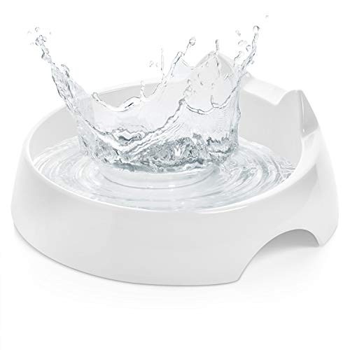 CatGuru Whisker Stress Free Cat Water Bowl, Reliefs Whisker Fatigue, Wide Cat Dish, Non Slip Cat Feeding Bowls, Shallow Cat Food Water Bowls, Non Skid Pet Bowls for Cats (Water Bowl, Marshmallow)