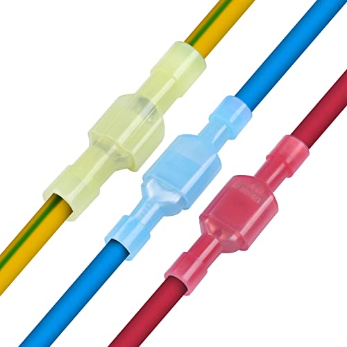 100 Pcs XHF 16-14 AWG Nylon Female Spade Connectors Quick Disconnect Wire Terminals Insulated Wire Crimp Connectors Blue