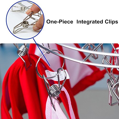 Amagoing Herb Hanging Drying Rack Laundry Drip Hanger with 20 Clips and 10 Replacement for Drying Socks, Baby Clothes, Bras, Towel, Underwear, Hat, Scarf, Pants, Gloves