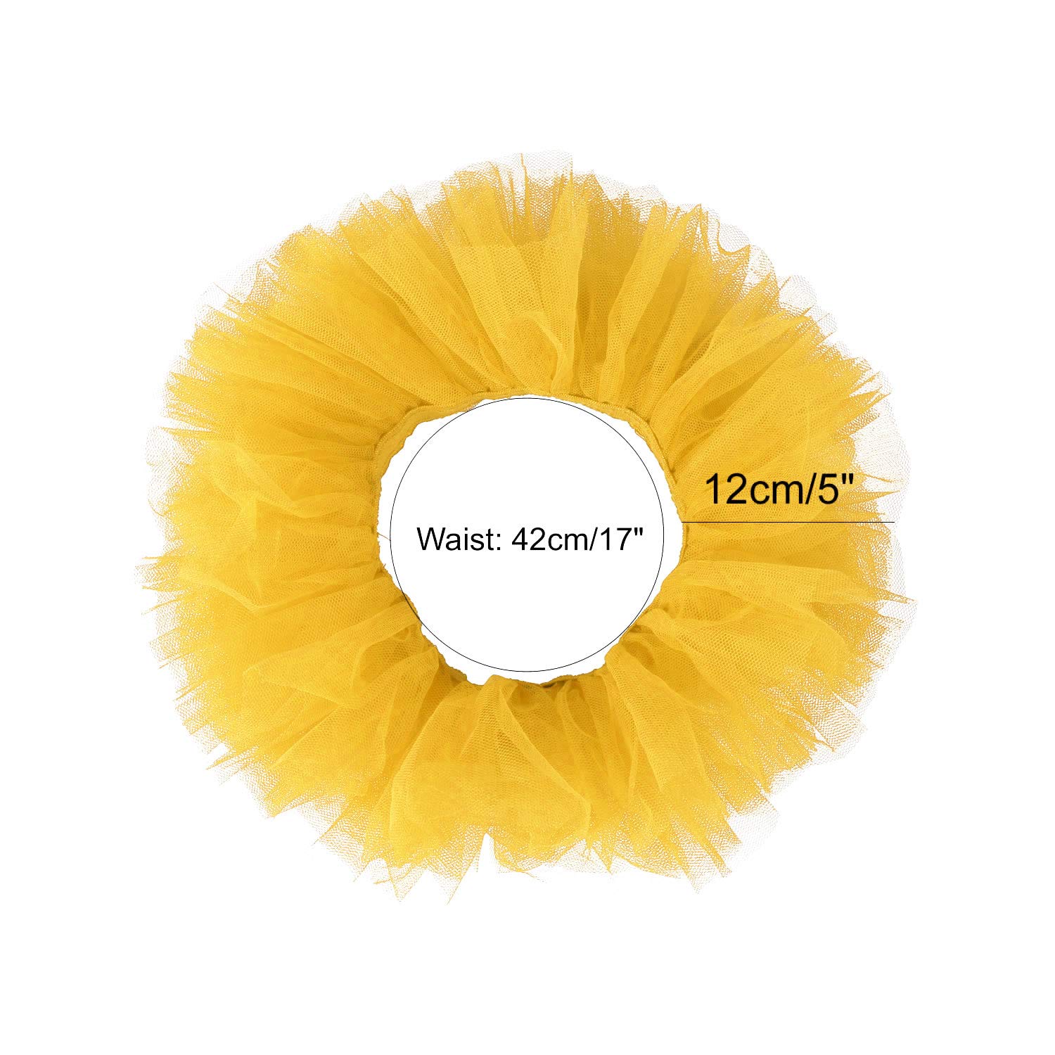 Angla 2pcs Flower Headband Tutu Skirt for Newborn Baby Girl (Yellow), Medium