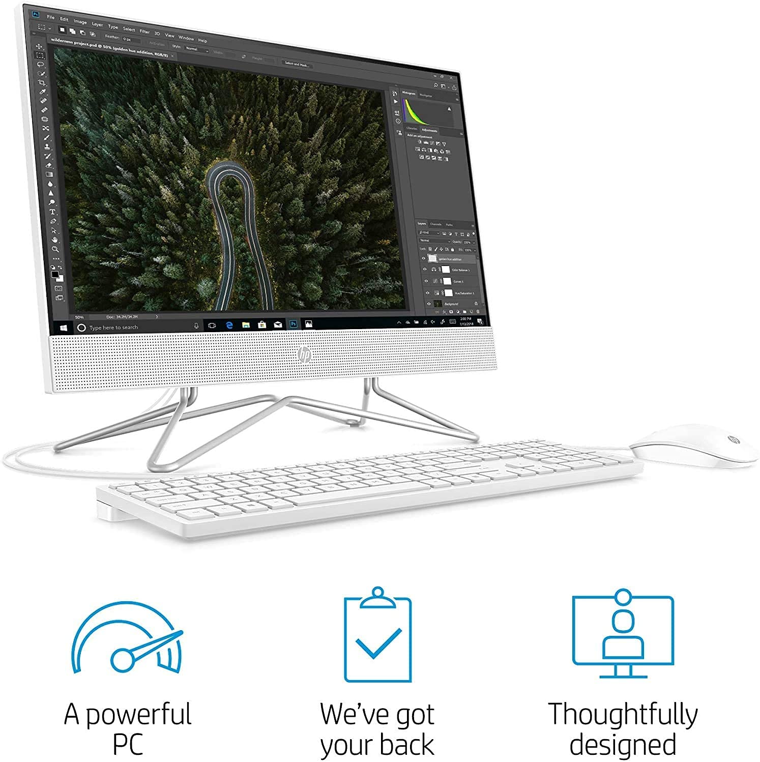 HP 22 All in One Desktop Computer 21.5" FHD Display AMD Athlon Silver 3050U 16GB RAM 1TB SSD DVD Keyboard and Mouse AMD Radeon Graphics Webcam Win 10 + HDMI Cable