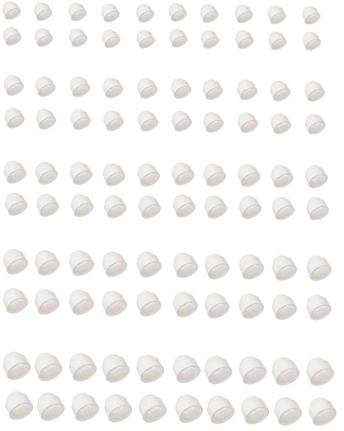 20X HEX NUT Cover Cap M4 to M30 Protection Bolt Round Hexagon Dome White Screw Head CAR Plastic (Diameter M4 / Hex 7mm)