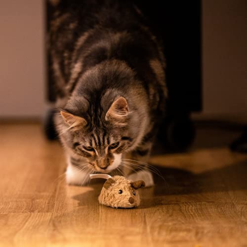 Gigwi Cat Toys for Indoor Cats, Interactive Cat Toys for Cat Exercise, Automatic Moving Kitten Toys with Real Mouse Sound