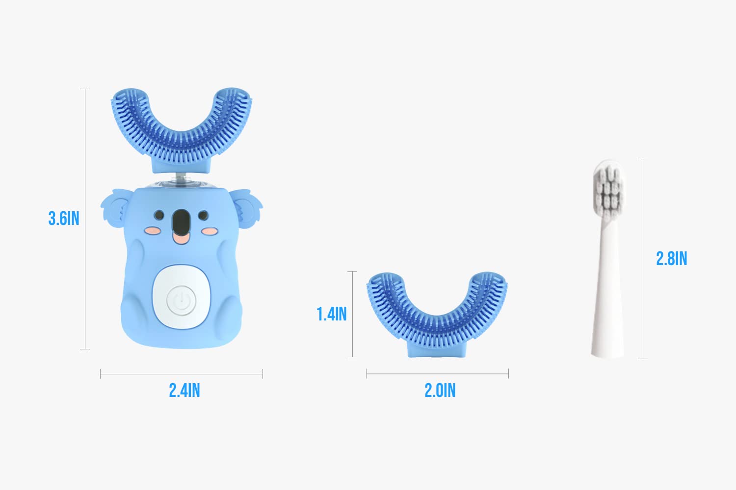 Kids Electric toothbrushe and Foam toothpaste, Children U Shaped Ultrasonic Automatic Toothbrush with 3 Brush Heads, 3 Cleaning Modes, Automatic Timer Tooth Brush for toddler, (Age 2-8,Bue) (Bue)