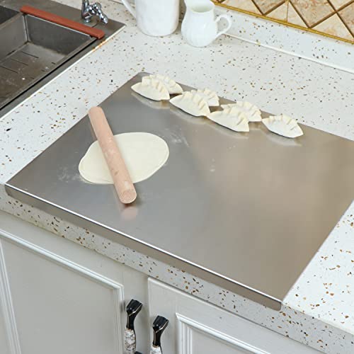 Cutting Boards, zrrcyy, Extra Large Stainless Steel Chopping Board, Baking Board, Heavy Cutting Board For Kitchen,Pastry Board For Meat,Vegetables, Bread, Cutting Mats ( Size : 50X40cm )
